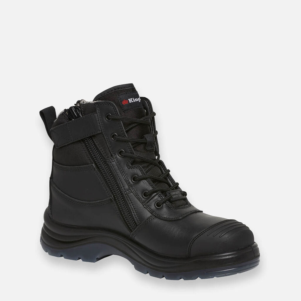 Tradie Zip/Lace Composite Safety Work Boots 6" - Black – Squadwear ...
