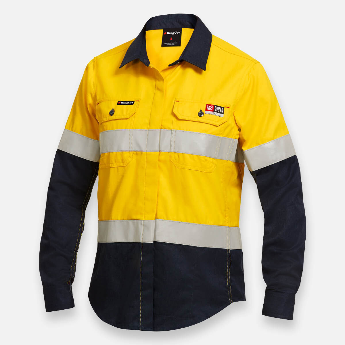 Women's ShieldTec FR Hi Vis 2Tone Open Front Taped Shirt – Squadwear ...